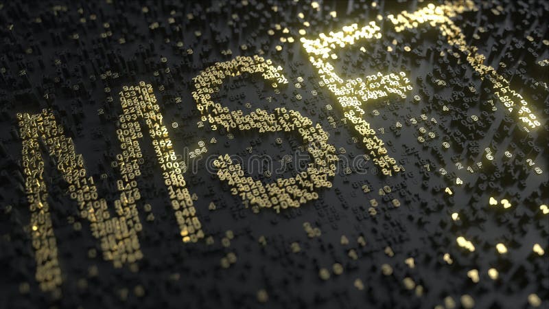 Microsoft MSFT Stock Ticker Made of Gold Numbers, Conceptual Editorial ...