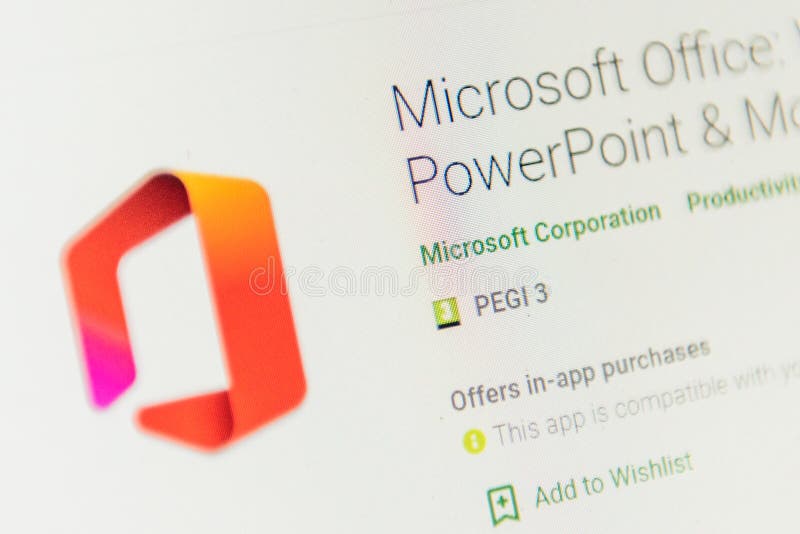Microsoft Office App Icon. Selective Focus. Editorial Stock Image ...