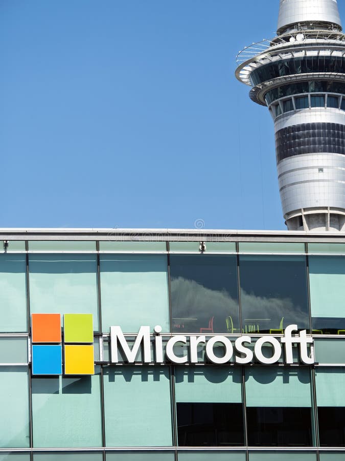 Microsoft Office Building with Sky Tower at Background Editorial Image ...