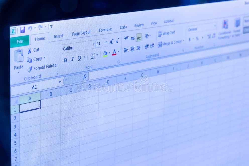 Microsoft Office Excel Application Menu 3 Editorial Stock Image - Image ...