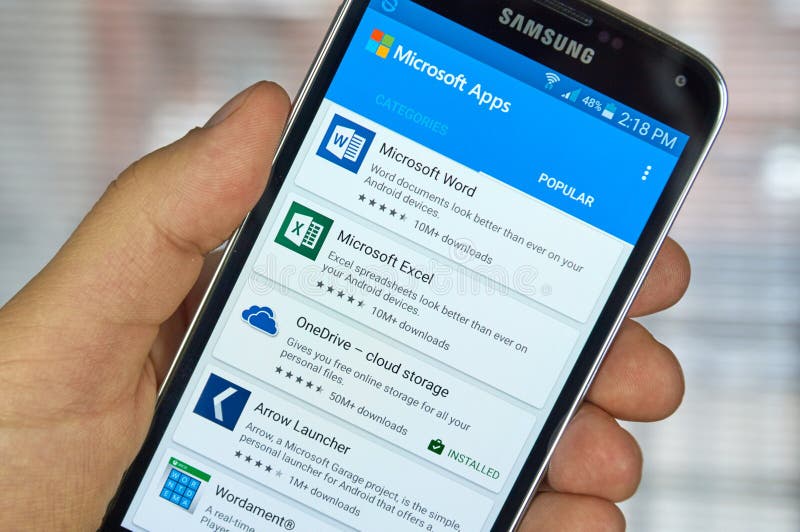 Microsoft Office Mobile Applications Editorial Photography - Image of ...