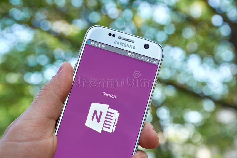 Microsoft OneNote Office Application Icon on Apple IPhone X Screen ...