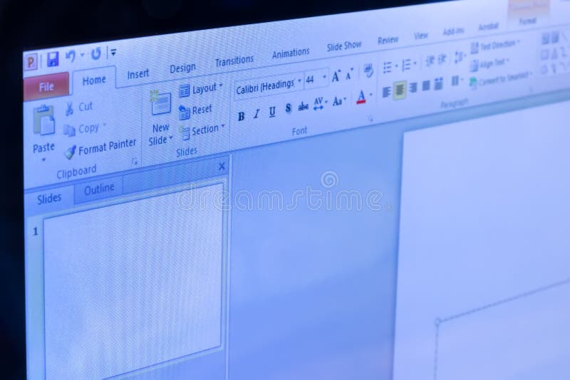 Microsoft Office Power Point Application Menu 2 Editorial Photo - Image ...