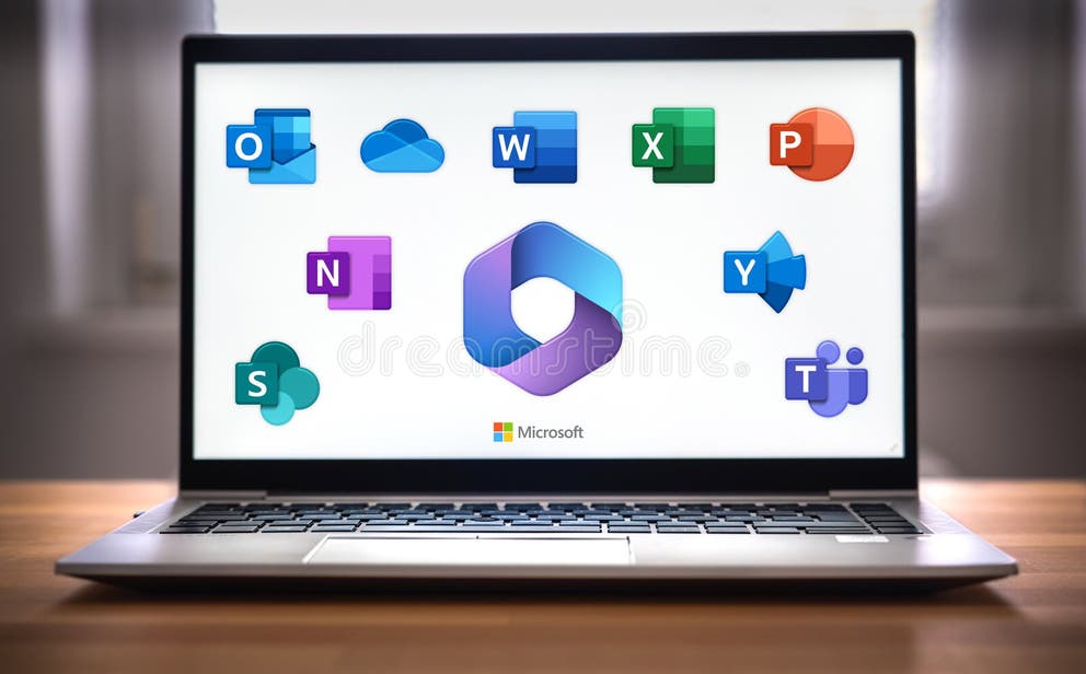 Microsoft 365 Office Software Product Displayed on Computer Editorial ...