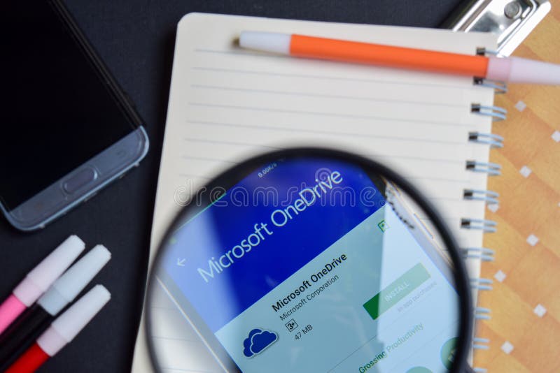 Microsoft OneDrive Application Icon on Apple IPhone X Screen Close-up ...