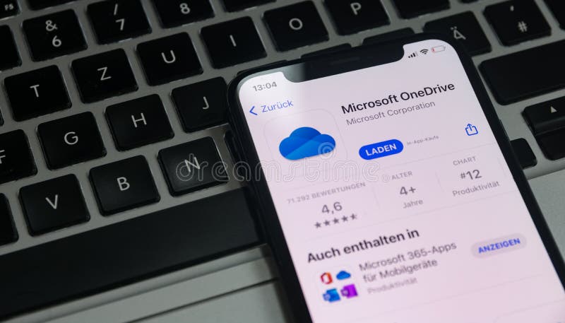 Microsoft Onedrive Application in the Apple Store. Editorial Stock ...