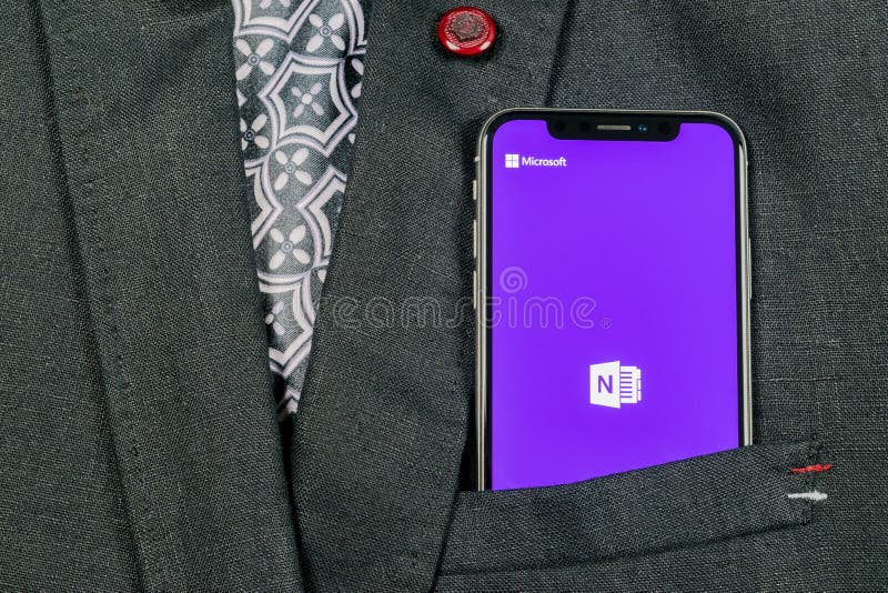 Microsoft OneNote Office Application Icon on Apple IPhone X Screen ...