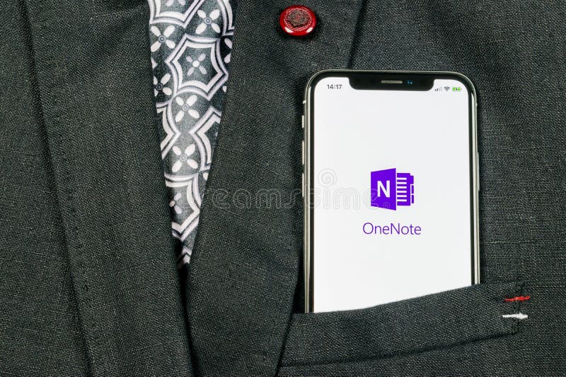 Microsoft OneNote Office Application Icon on Apple IPhone X Screen ...