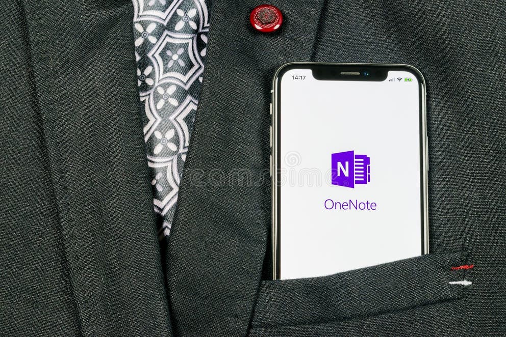 Microsoft OneNote Office Application Icon on Apple IPhone X Screen ...