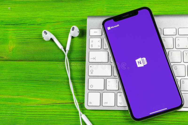 Microsoft OneNote Office Application Icon on Apple IPhone X Screen ...