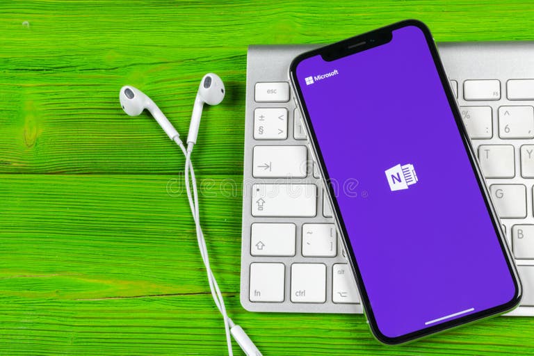 Microsoft OneNote Office Application Icon on Apple IPhone X Screen ...
