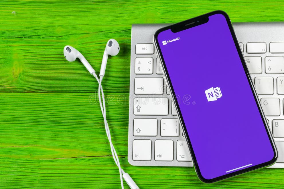 Microsoft OneNote Office Application Icon on Apple IPhone X Screen ...