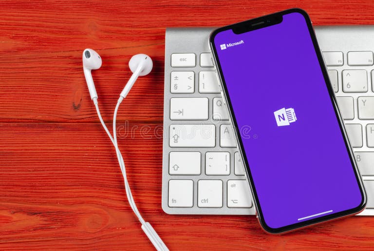 Microsoft OneNote Office Application Icon on Apple IPhone X Screen ...