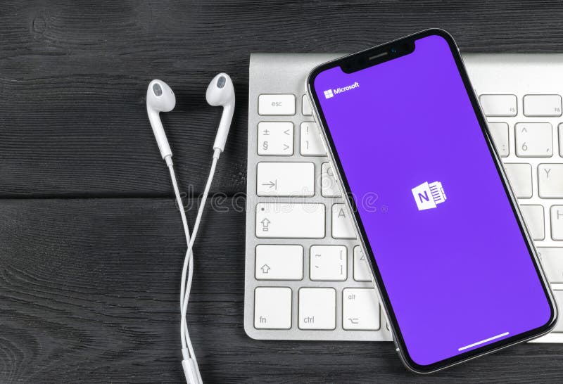 Microsoft OneNote Office Application Icon on Apple IPhone X Screen ...