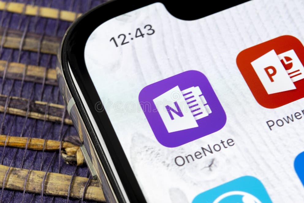 Microsoft OneNote Office Application Icon on Apple IPhone X Screen ...
