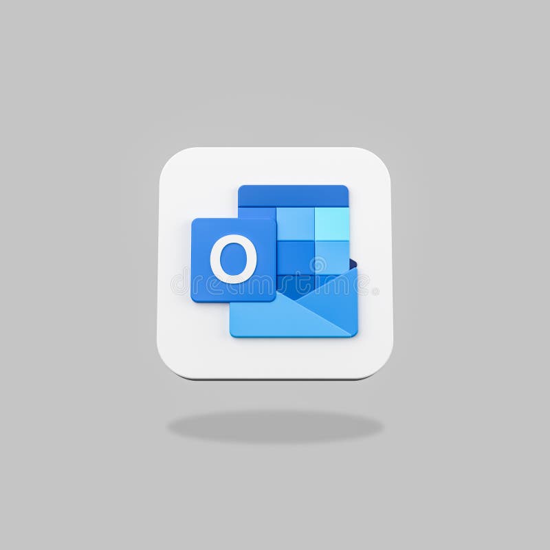 Microsoft Outlook App Icon on Flat Gray Background Editorial Stock ...