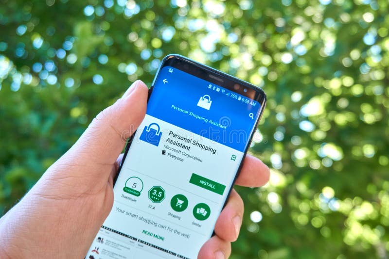 Microsoft Personal Shopping Assistant Mobile App on Samsung S8 ...