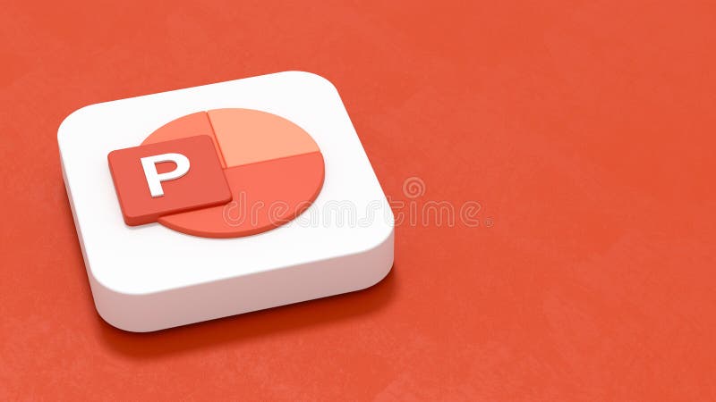 Microsoft PowerPoint App Icon on Orange Background with Copy Space ...