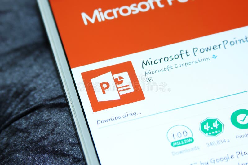 Microsoft PowerPoint App Móvil Fotografía editorial - Imagen de iconos ...