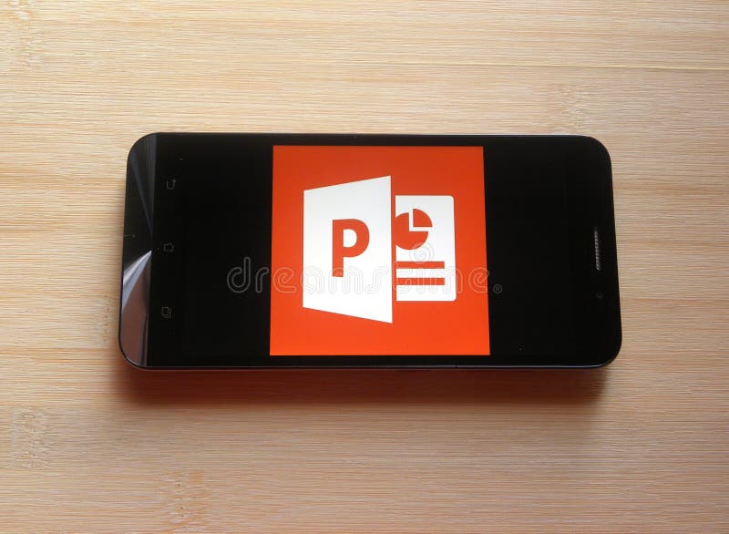 Microsoft PowerPoint app editorial image. Image of android - 145243455