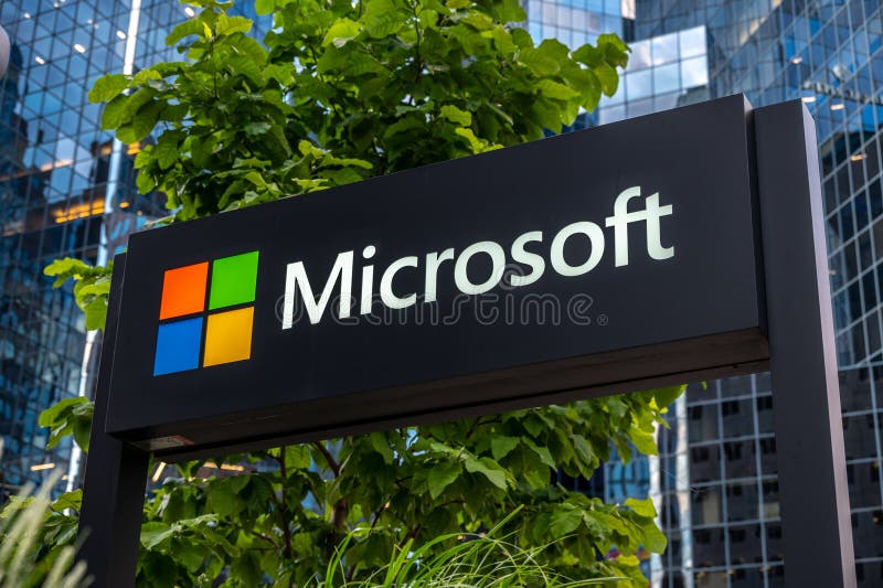 Microsoft Sign in Montreal S Business District Editorial Photo - Image ...