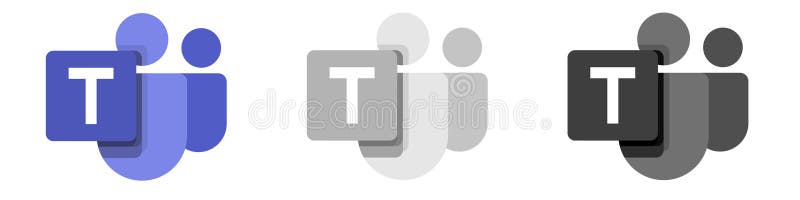 Microsoft Teams App Icon. Gray and Black White Application for ...