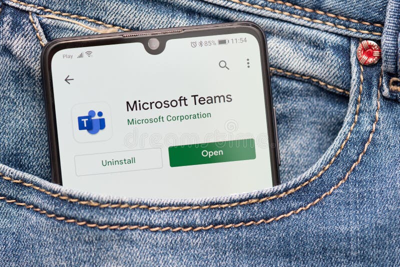Microsoft Teams Application on Google Play Store Editorial Stock Image ...