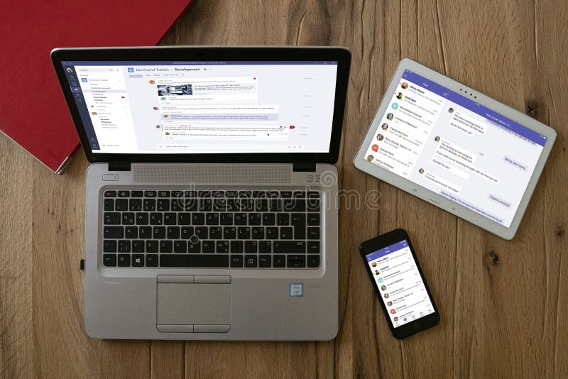 Microsoft Teams on Different Devices Editorial Stock Image - Image of ...
