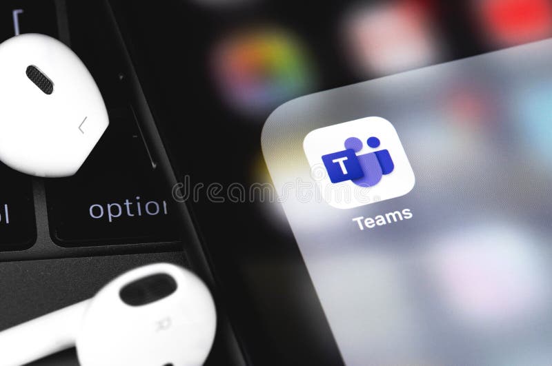 Microsoft Teams on the Screen Editorial Stock Photo - Image of platform ...