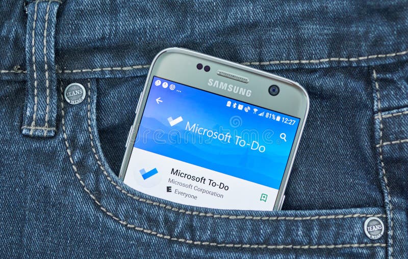 Microsoft To-Do Mobile Application on Screen of Samsung Editorial Photo ...