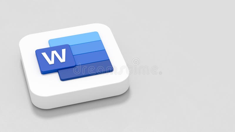 Microsoft Word App Icon on Gray Background with Copy Space Editorial ...