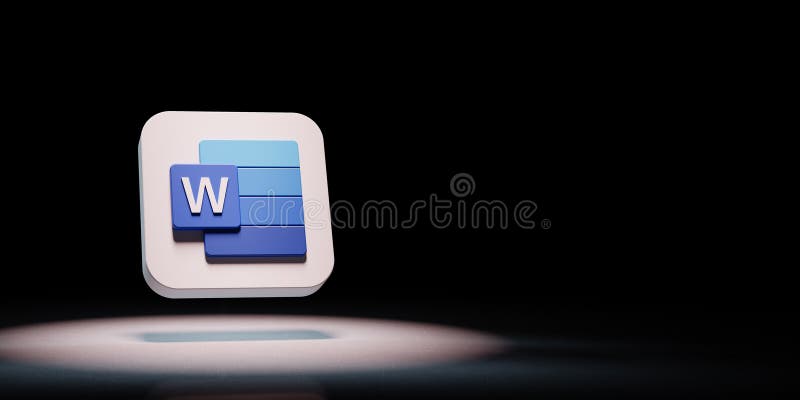 Microsoft Word App Icon Spotlighted on Black Background Editorial Stock ...