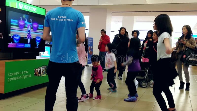 Microsoft Xbox Demonstrates Dance Game Stock Footage - Video of system ...