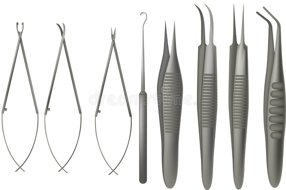 Microsurgery tools set stock vector. Illustration of science - 96695142