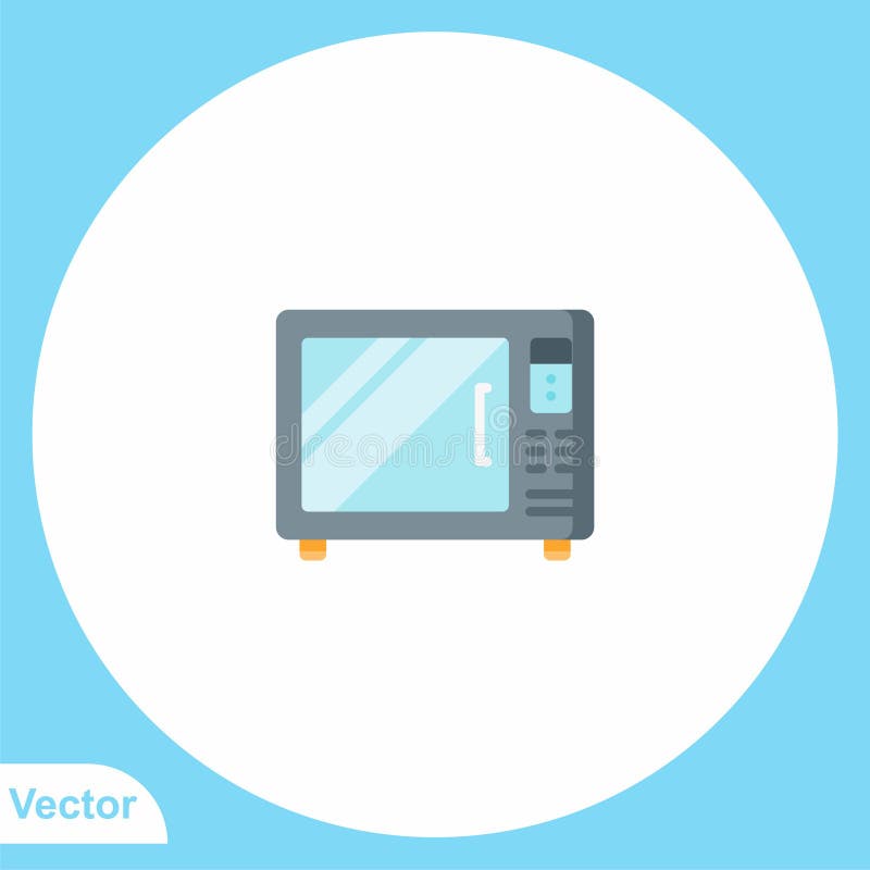 Microwave Flat Vector Icon Sign Symbol Stock Illustration ...
