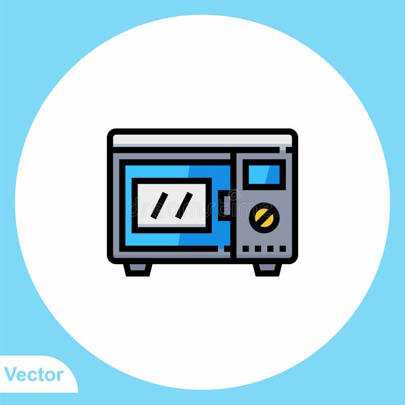 Microwave Flat Vector Icon Sign Symbol Stock Vector - Illustration of ...