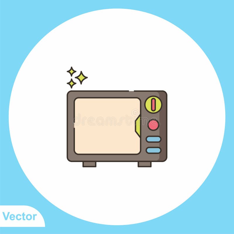 Microwave Flat Vector Icon Sign Symbol Stock Vector - Illustration of ...