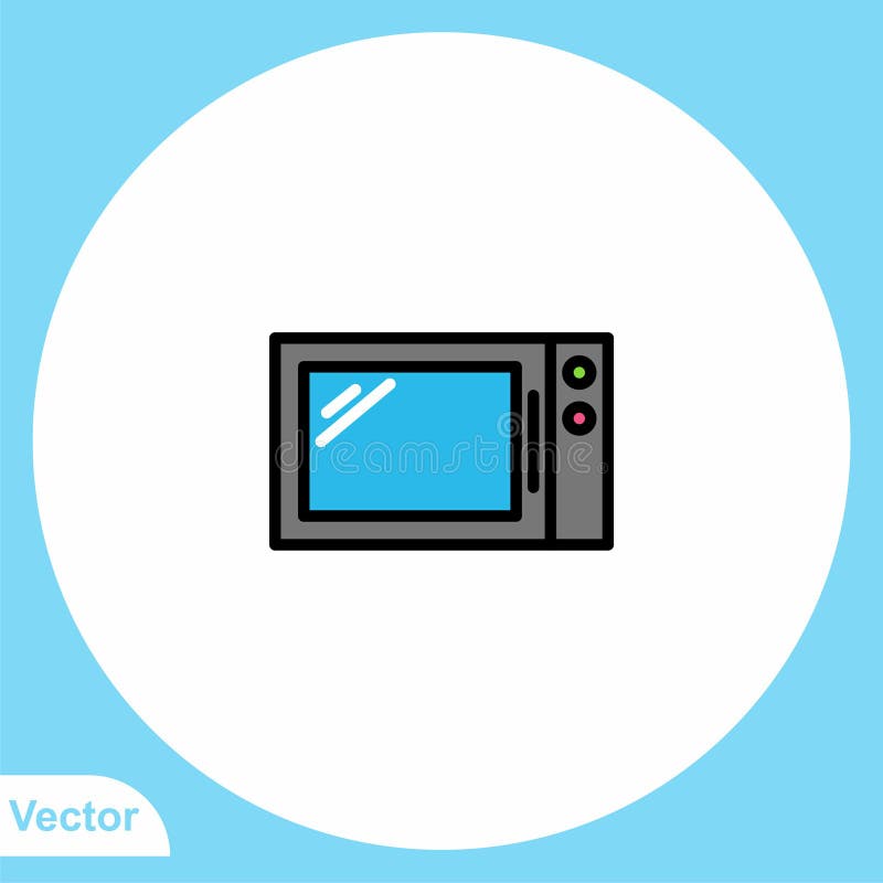 Microwave Flat Vector Icon Sign Symbol Stock Vector - Illustration of ...
