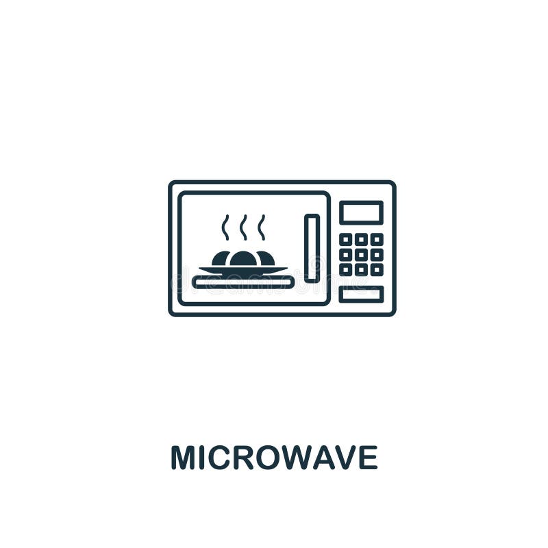 Microwave Icon. Thin Style Design from Household Icons Collection Stock ...