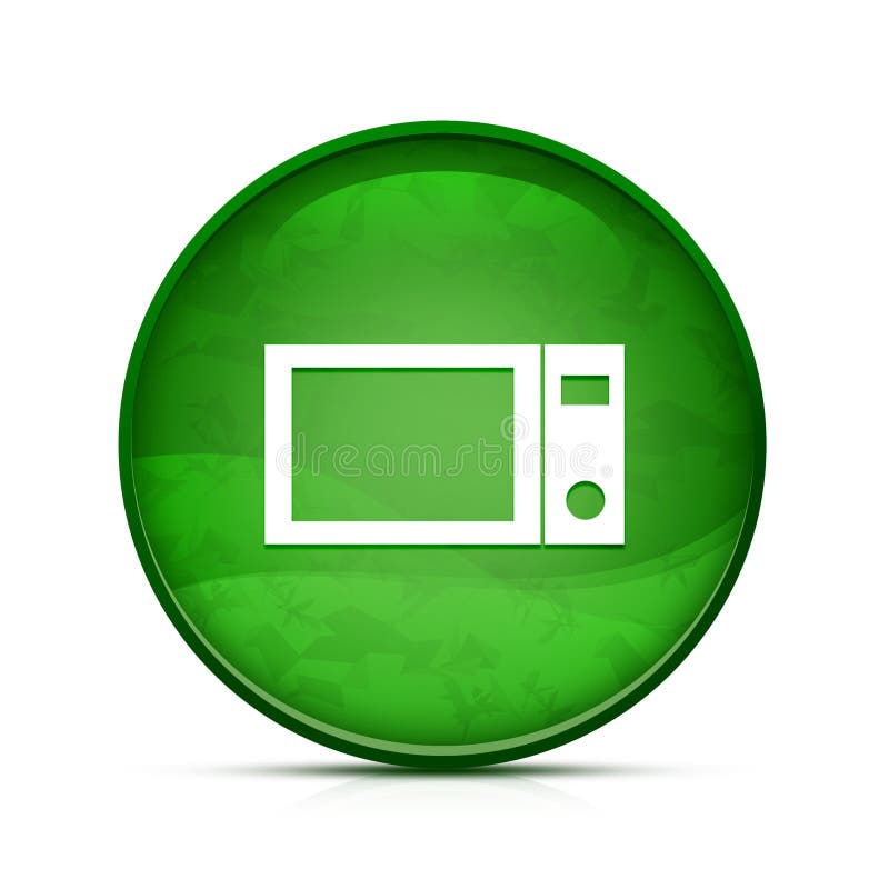Microwave Kitchen Icon on Classy Splash Green Round Button Illustration ...