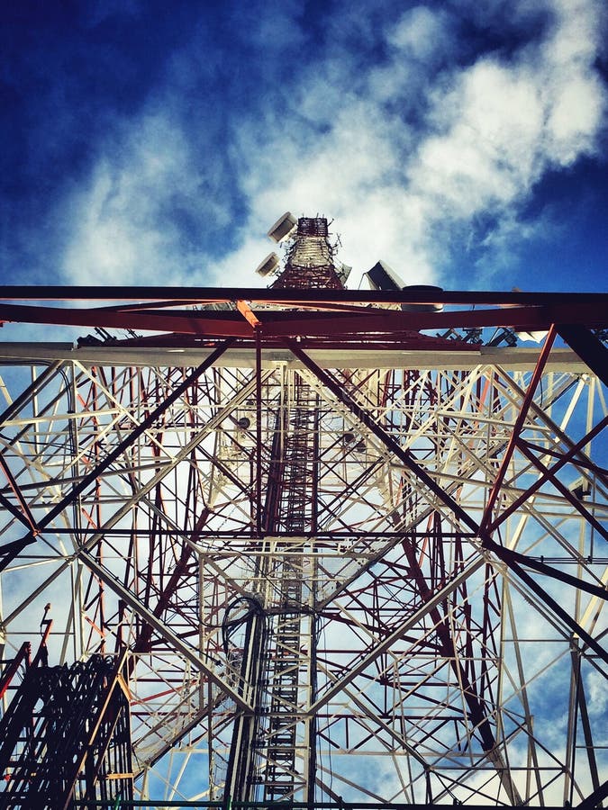 Microwave Link Transmission Antenna Dish on a Telecommunication ...