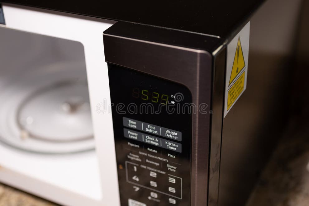 Microwave with open door stock photo. Image of ding - 156226926