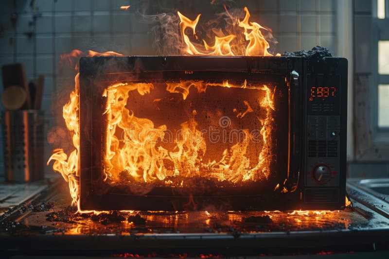 Microwave Oven Burns Due To Breakdown or Short Circuit Stock Photo ...
