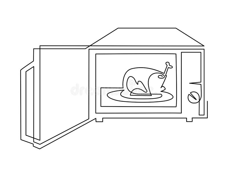 Chicken Dish Line Drawing Stock Illustrations – 703 Chicken Dish Line ...