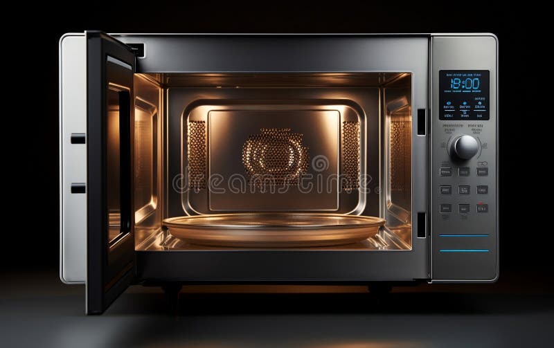 Rewrite this Title :microwave Oven with Digital Display Front View ...