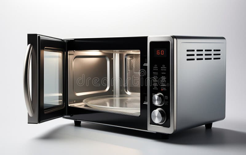 Microwave Oven with Digital Display Front View Generative AI Stock ...