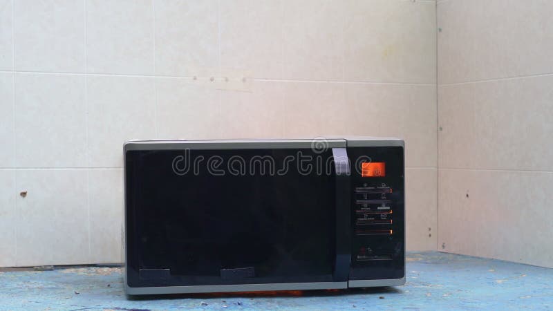 Microwave Oven on Fire. the Concept of Fire in the Kitchen. Stock Video ...