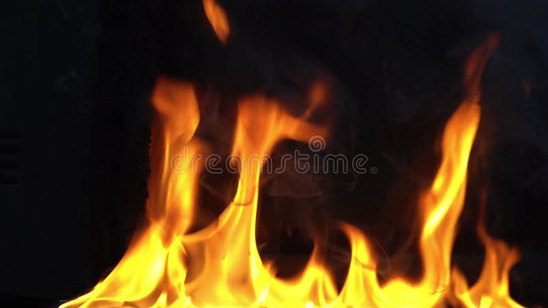 Microwave Oven on Fire. the Concept of Fire in the Kitchen. Stock ...