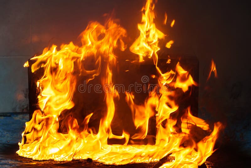 Microwave Oven on Fire. the Concept of Fire in the Kitchen. Stock Photo ...