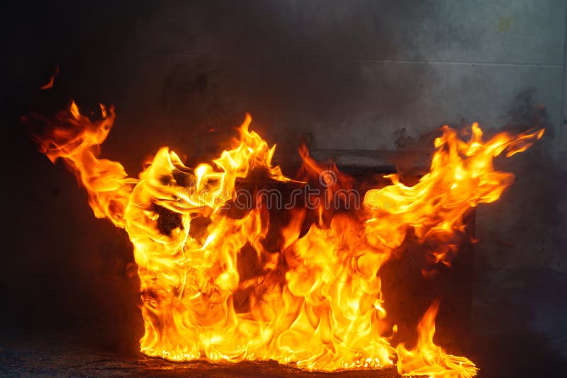 Microwave Oven on Fire. the Concept of Fire in the Kitchen. Stock Photo ...